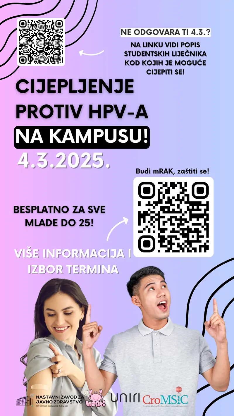 NZZJZ PGŽ obilježava Međunarodni dan svjesnosti o HPV-u cijepljenjem studenata | ZZJZPGŽ